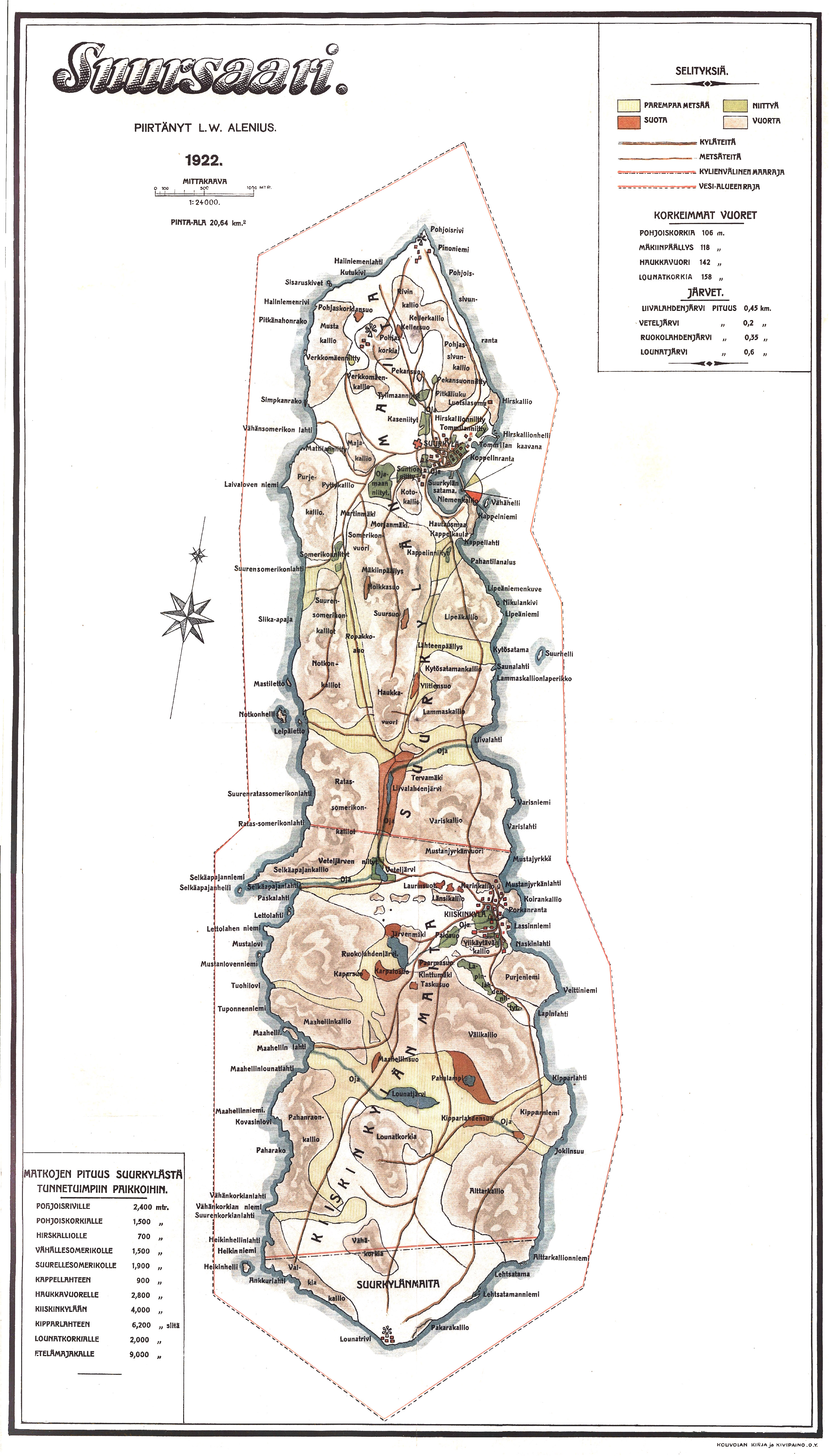 Finnish map of Gogland Island 1922